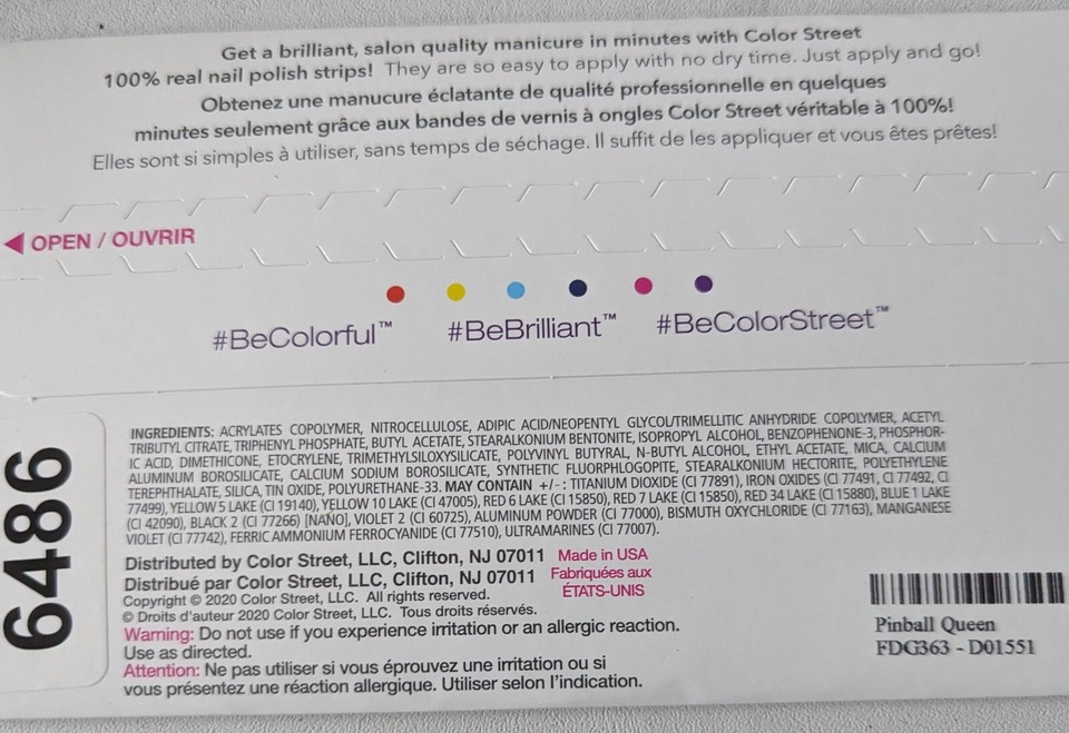 COLOR STREET Nail Polish Strips NEW-Pinball Queen/Floral Obligation NEW ...