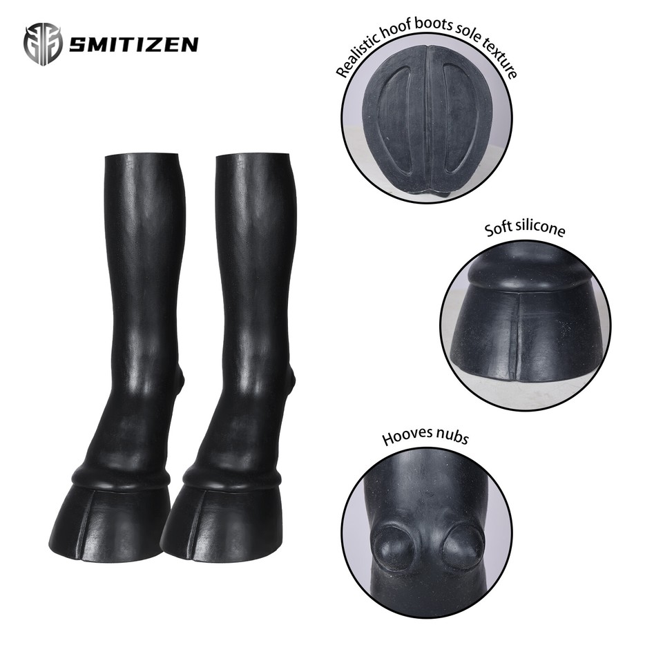 Smitizen Silicone Black Horse Feet Glove Hoof Mask Costumes Fetish ...