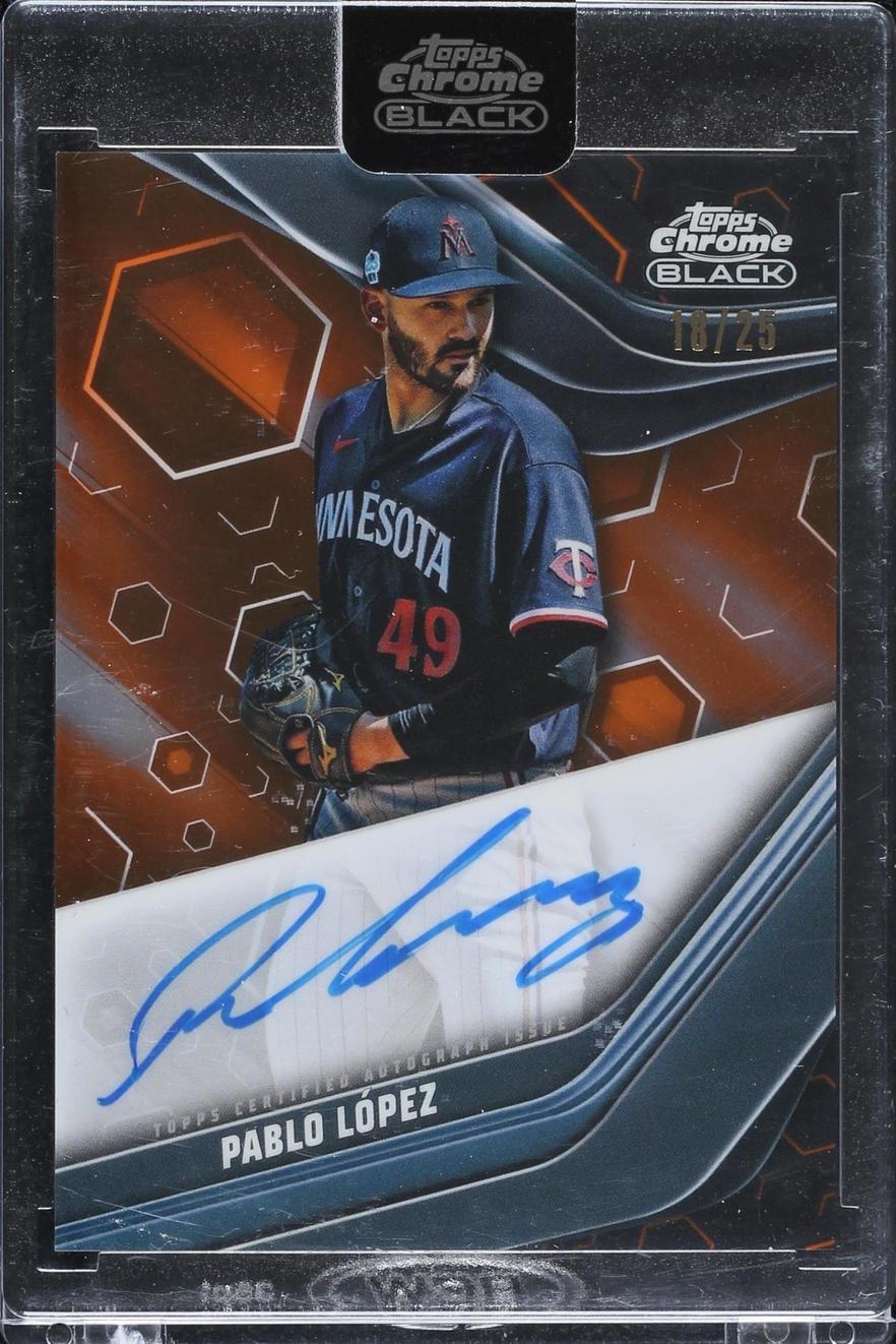 2023 Topps Chrome Black - Autographs Pablo Lopez #CBA-PL Orange ...