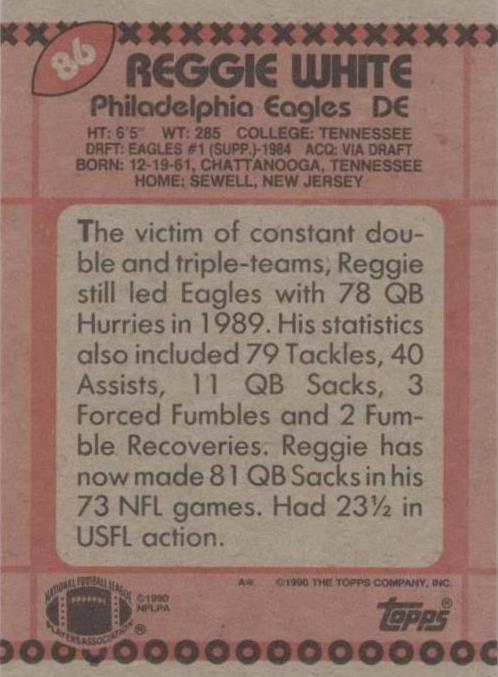1990 Topps Reggie White #86 for sale | eBay