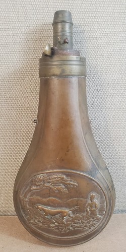 antique Powder Flask - hunting dog | eBay