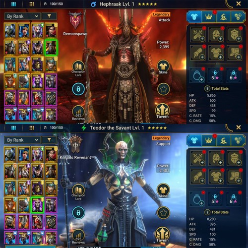 Raid Shadow Legends!Teodor.Hephraak!18 Legendary!42K Energy!20M Silver ...