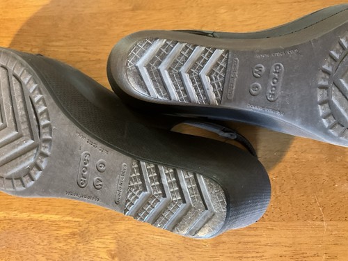 Crocs Farrah Peep Toe Wedge Heel Sling Back Platform Slide Sandal Dark ...