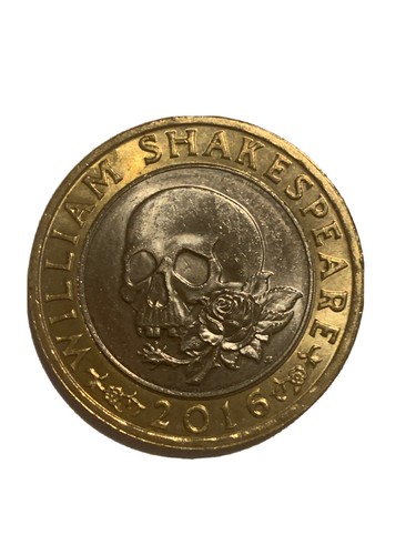 Rare 2016 William Shakespeare TRAGEDIES Skull & Rose £2 two pound coin ...
