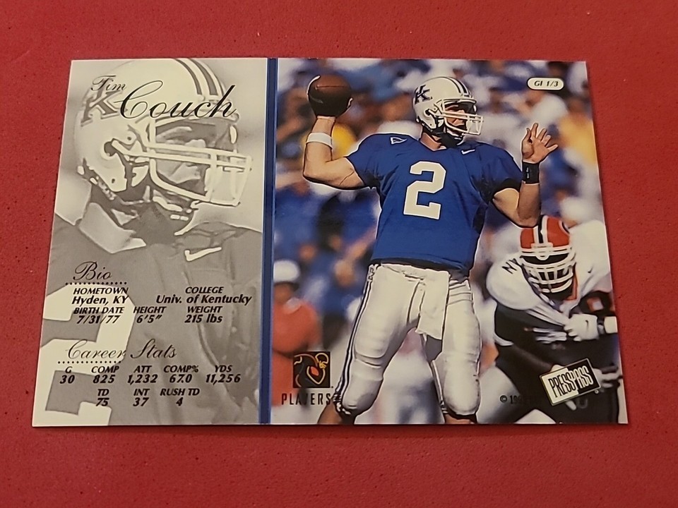 1999 Tim Couch ROOKIE RC Press Pass Gridiron | eBay