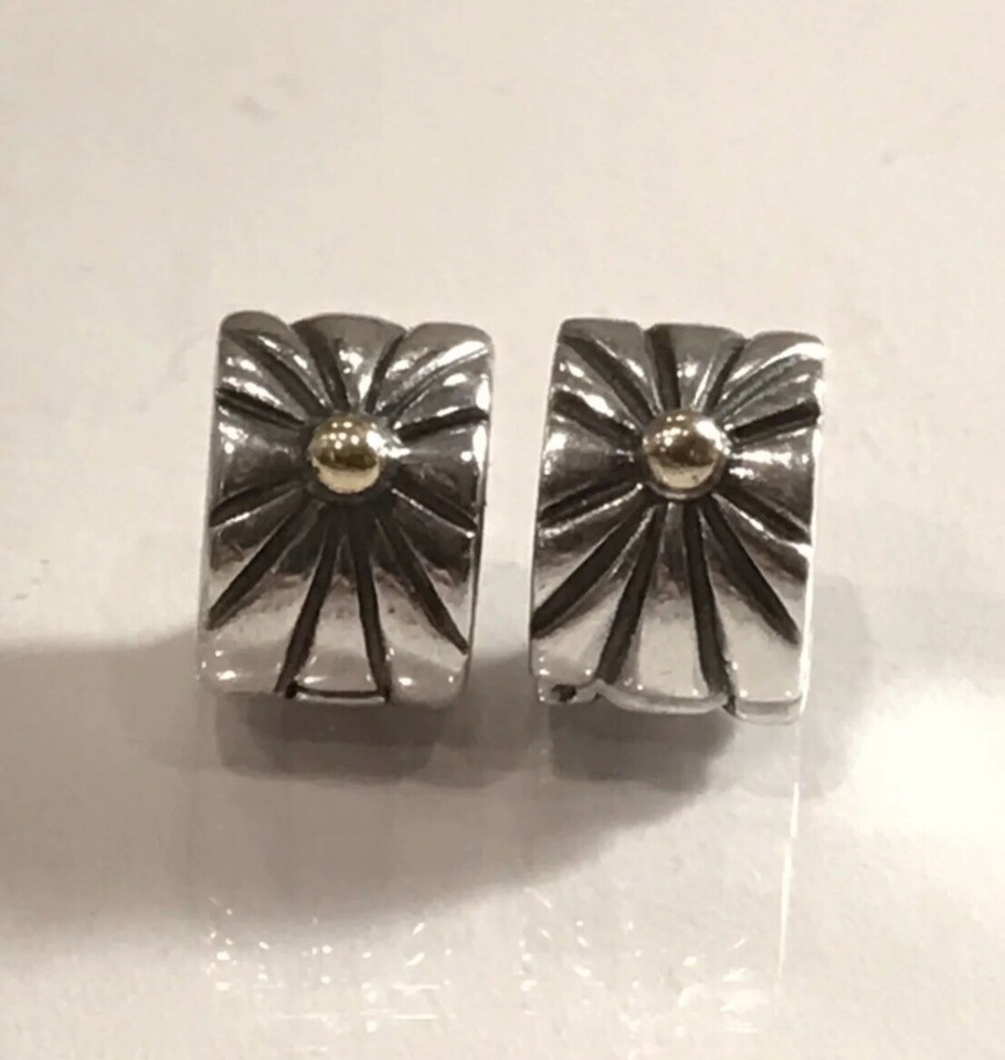 AUTHENTIC PANDORA SUNBURST CLIPS 925 SS & 14K GOLD PANDORA CLIPS CHARMS ...