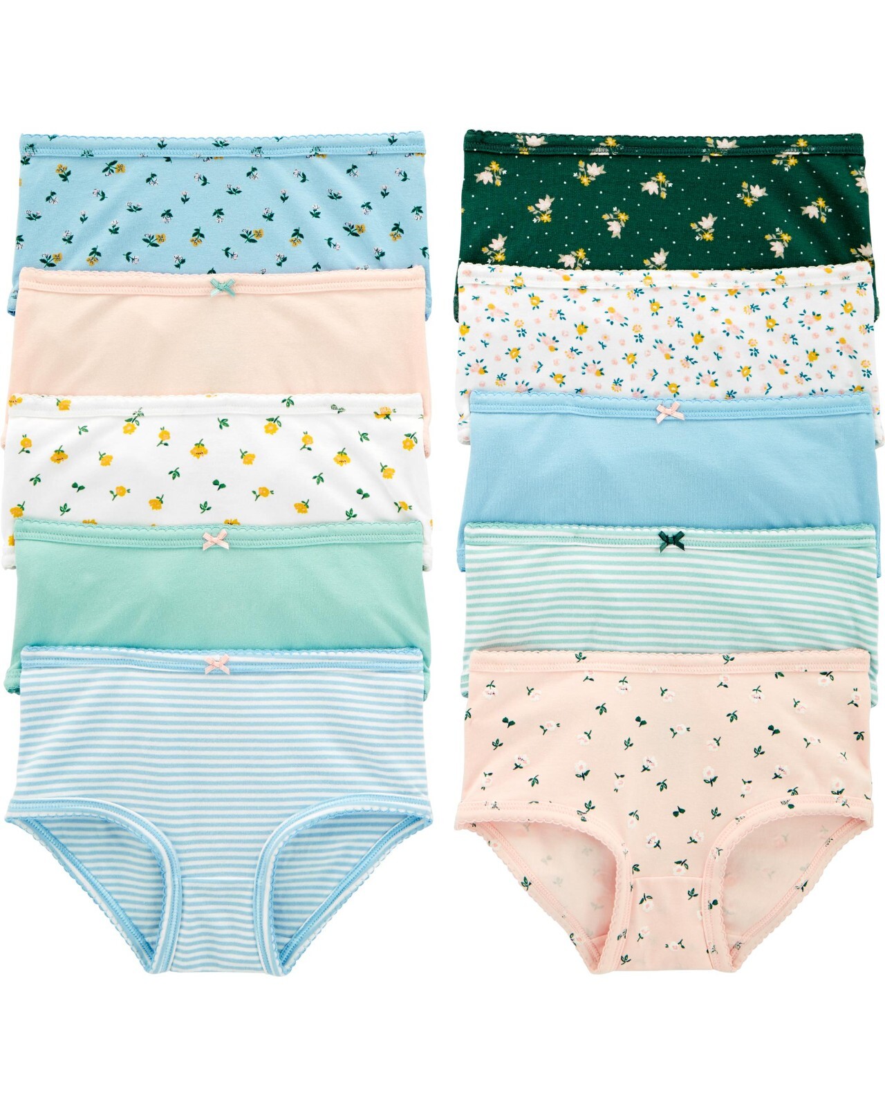 NWT - Carter's Toddler Girl 10-Pack Stretch Cotton Undies (2-3 Years ...