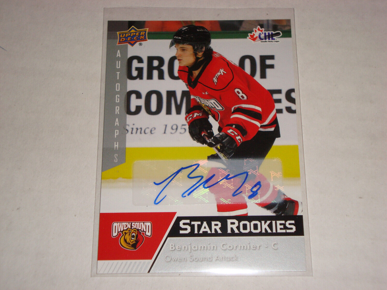 2022-23 UD CHL Star Rookies Autographs Benjamin Cormier #372 Auto Owen ...