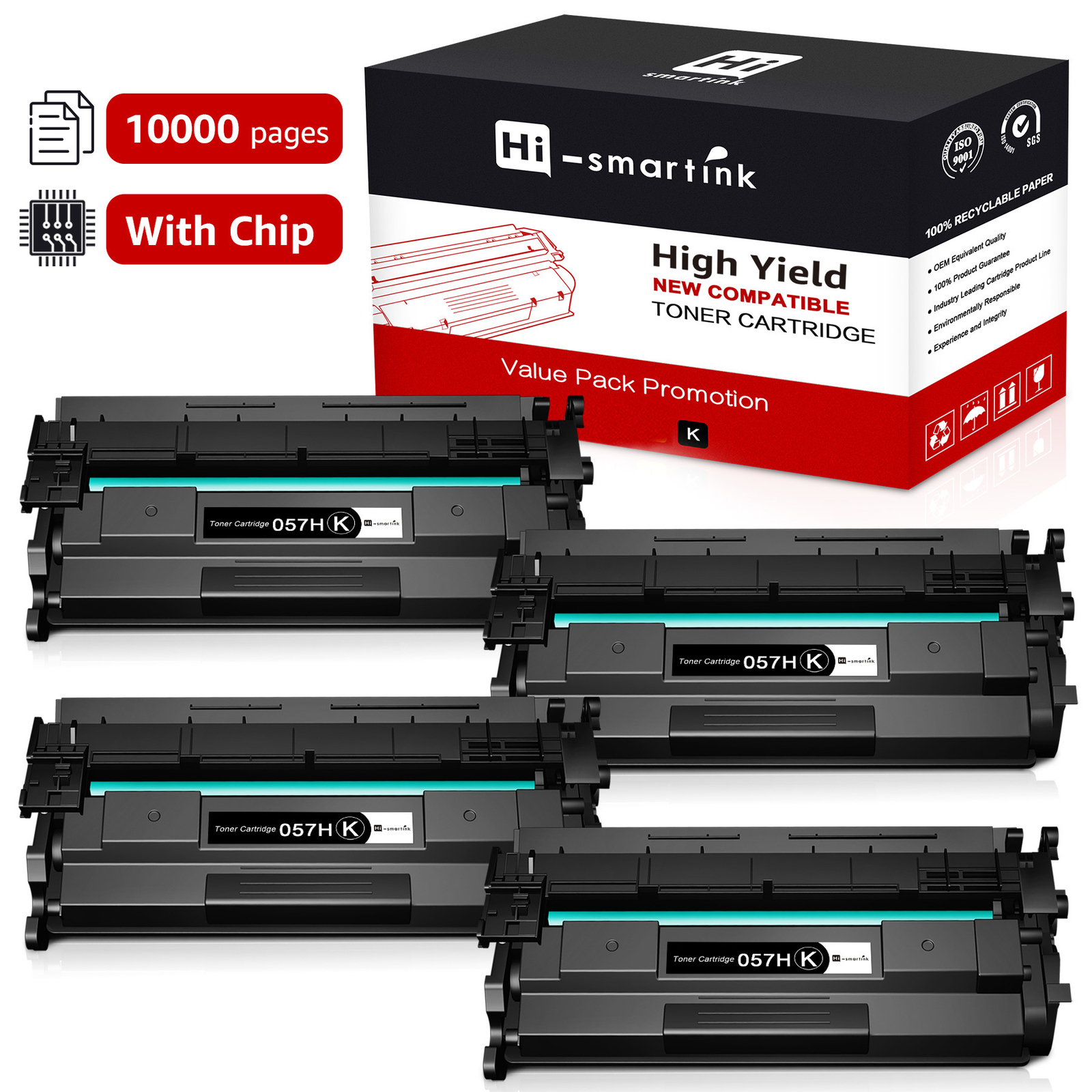 4 057H CRG057H Toner for Canon ImageCLASS MF445dw LBP227dw LBP325dn ...