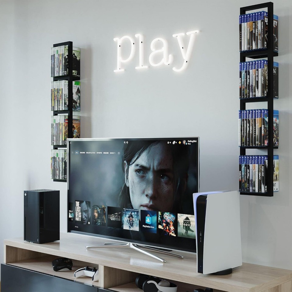 5 PCs 34 In Wall Mount Media Storage Rack CD DVD Organizer Metal ...