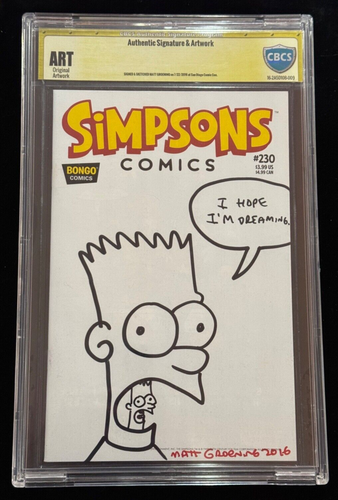 Matt Groening "The Simpsons" Signed Autographed Sketch Art Work Comic ...
