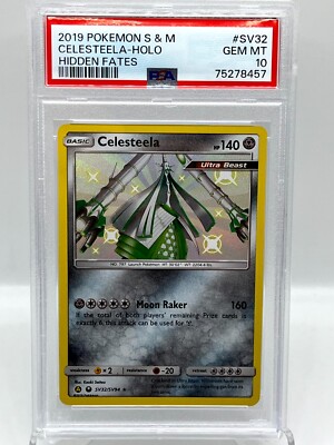 Celesteela SV32/SV94 S&M Hidden Fates Holo Shiny Pokemon TCG Card PSA ...