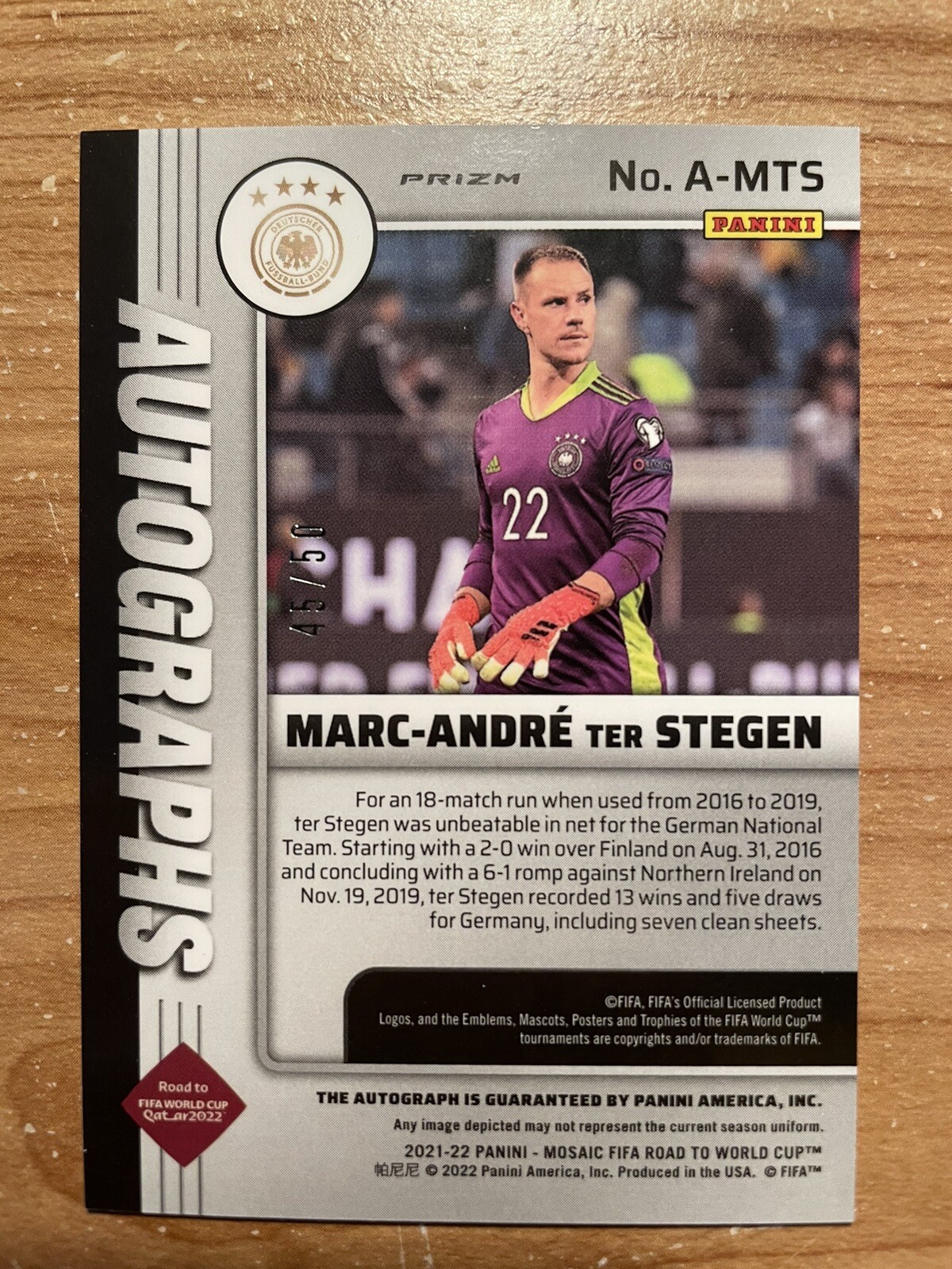 2021-22 Panini Mosaic FIFA Road to World Cup - Autographs Mosaic Marc ...