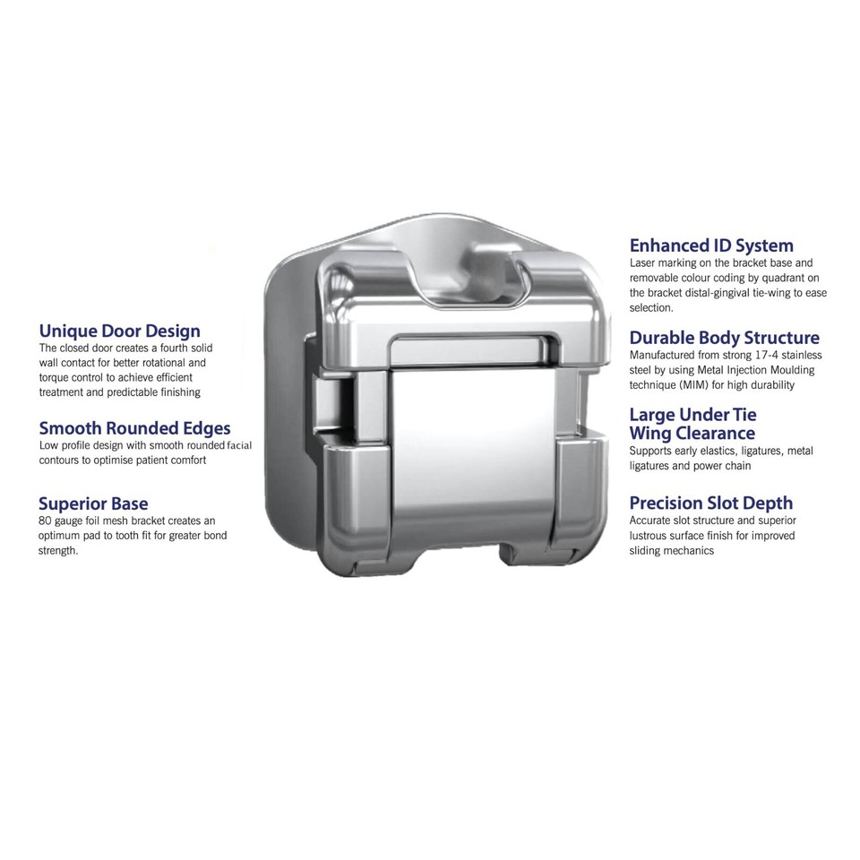 Dental Orthodontic Brackets Self Ligating Braces Metal Ceramic Roth MBT ...