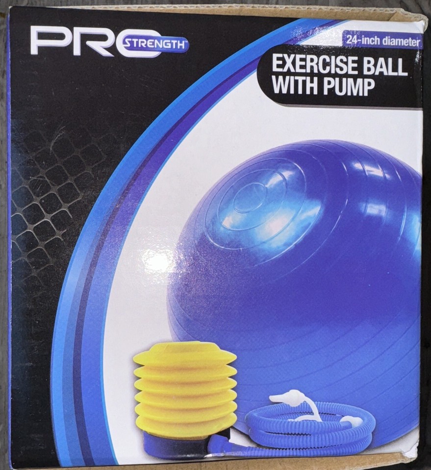 24" Exercise Ball with Pump - Pro Strength -Strengthen & Tone - NIB ...
