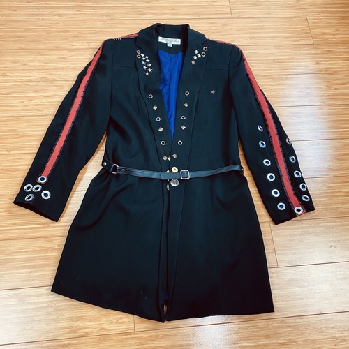 Steampunk Black Gothic Rave Jacket Coat Upcycled Embellished Size 12 | eBay