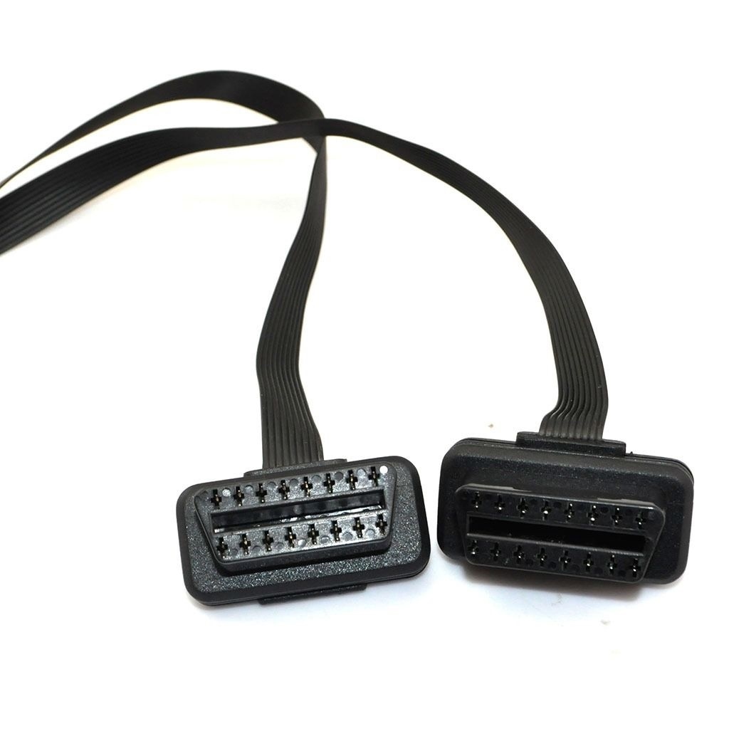 30cm OBD2 II Low Profile Left Right Angle Y Splitter Flat Ribbon ...