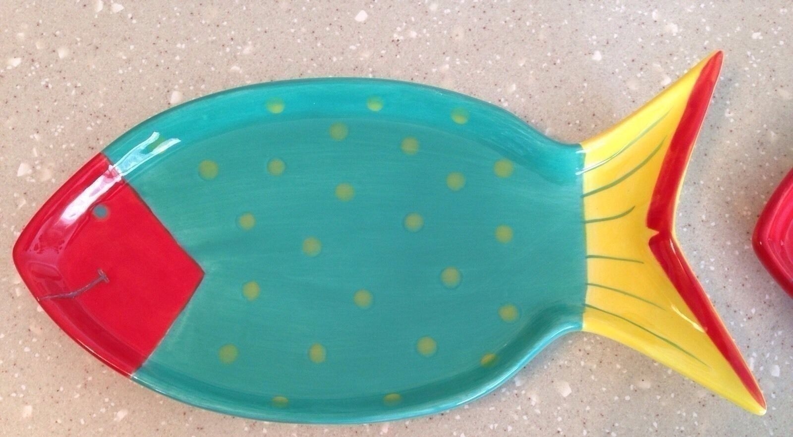 Set 5 New w/Tags Fish Shaped Ceramic Plates-Foreside Home & Garden | eBay