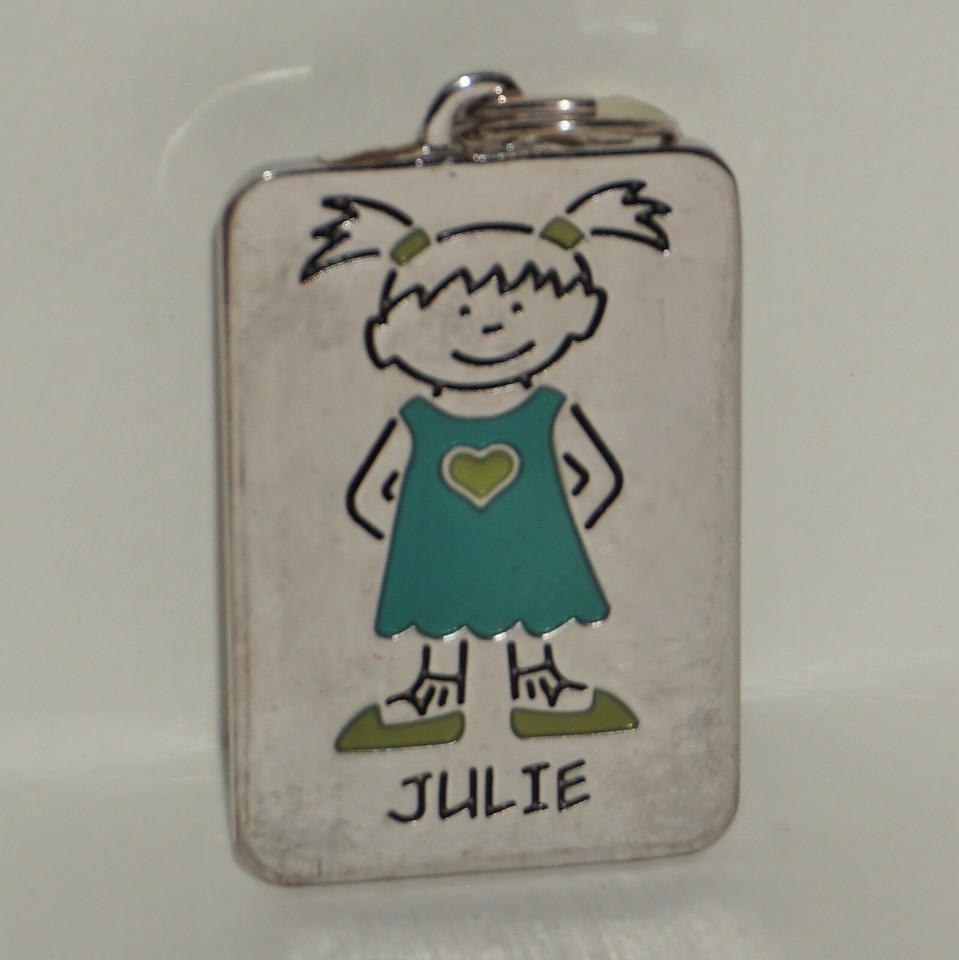 Kids Name Tag Ganz Charms ID Zipper Pulls Silver Key Ring Boys Girls ...