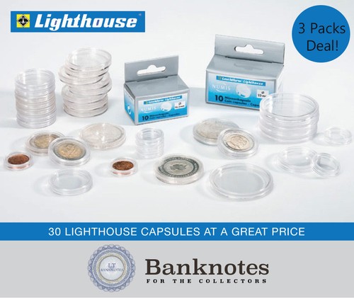 33mm Lighthouse Coin Capsules 30 Direct Fit Gold American Eagle Holders ...