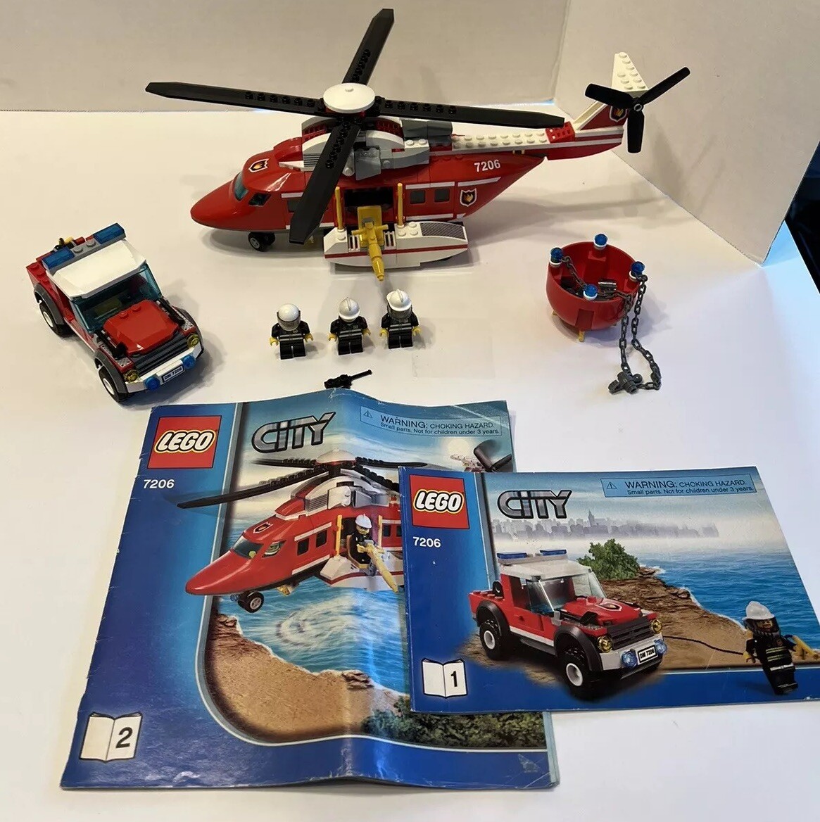 Lego 7206 - Fire Helicopter w Inst Manuals- Complete except 1 Sticker ...