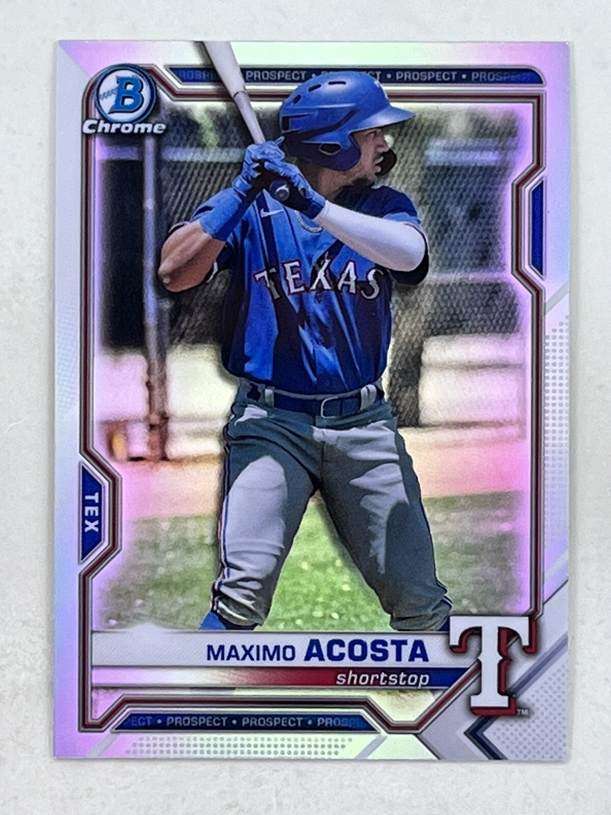 Maximo Acosta 2021 Bowman Draft Chrome Refractor #BDC-139 MLB Rangers ...