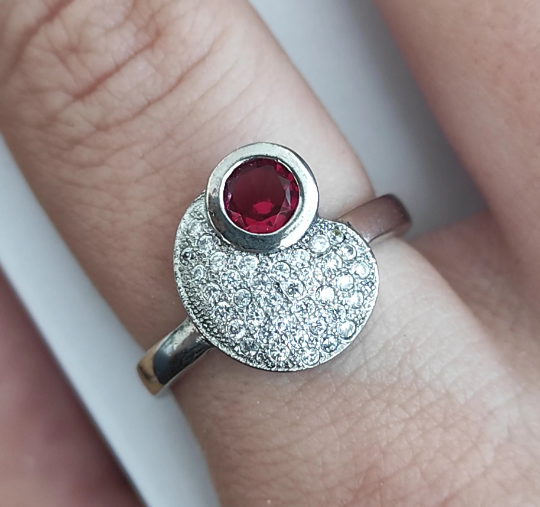 Vintage Ruby Ring, 925 Sterling Silver, SM18R-57, Solitaire, Vintage | eBay