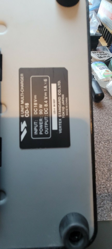Vertex Standard 6 Unit Rapid Charger CD-18 For VX-414,VX-424,VX-417,VX ...