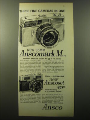 1960 Ansco Anscomark M and Anscoset Cameras Advertisement - Three fine ...