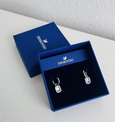 New Authentic SWAROVSKI Dancing Crystal Millenia drop earrings Rhodium ...