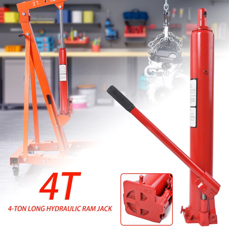 4 Ton Hydraulic Jack Long Ram Jack Manual Arm Replacement Engine Lift ...