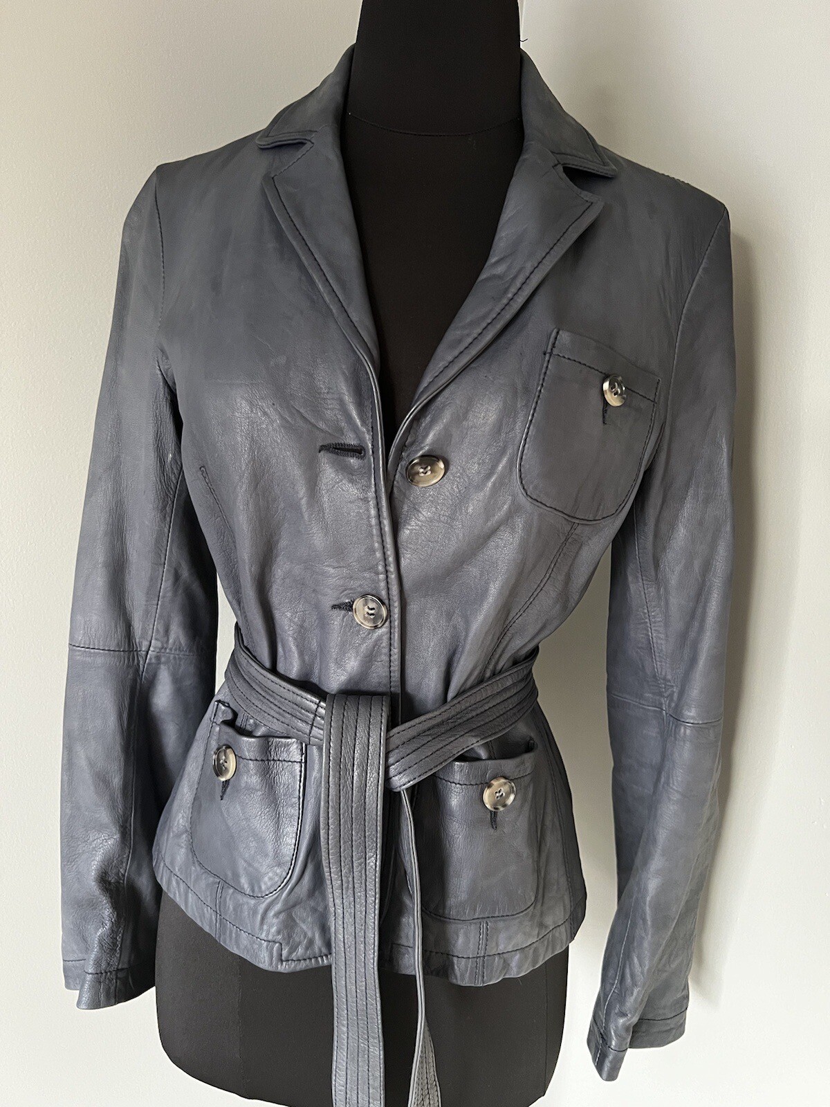 Theory Butter Soft Slate Blue Blazer/Coat Sz 6 - Gem