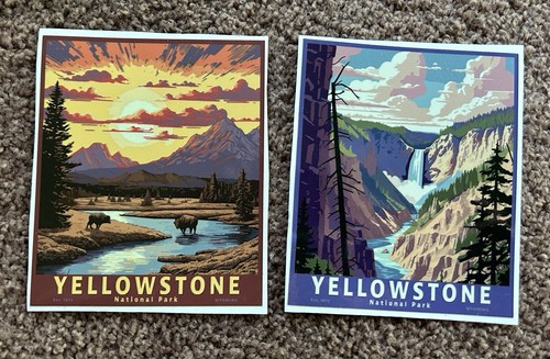 2 Yellowstone national park sticker, 3 3/4 By 4 1/2 Inches | eBay UK
