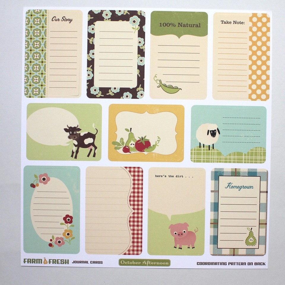 October Afternoon FARMHOUSE Scrapbook Paper 12 x 12 Collection SINGLES ...