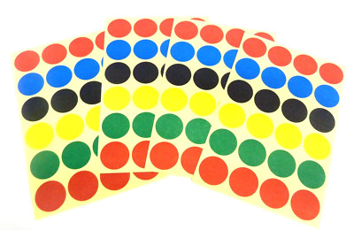 Mixed Colour Stickers, 18mm Circular, 96 Sticky Labels, Economy Pack ...