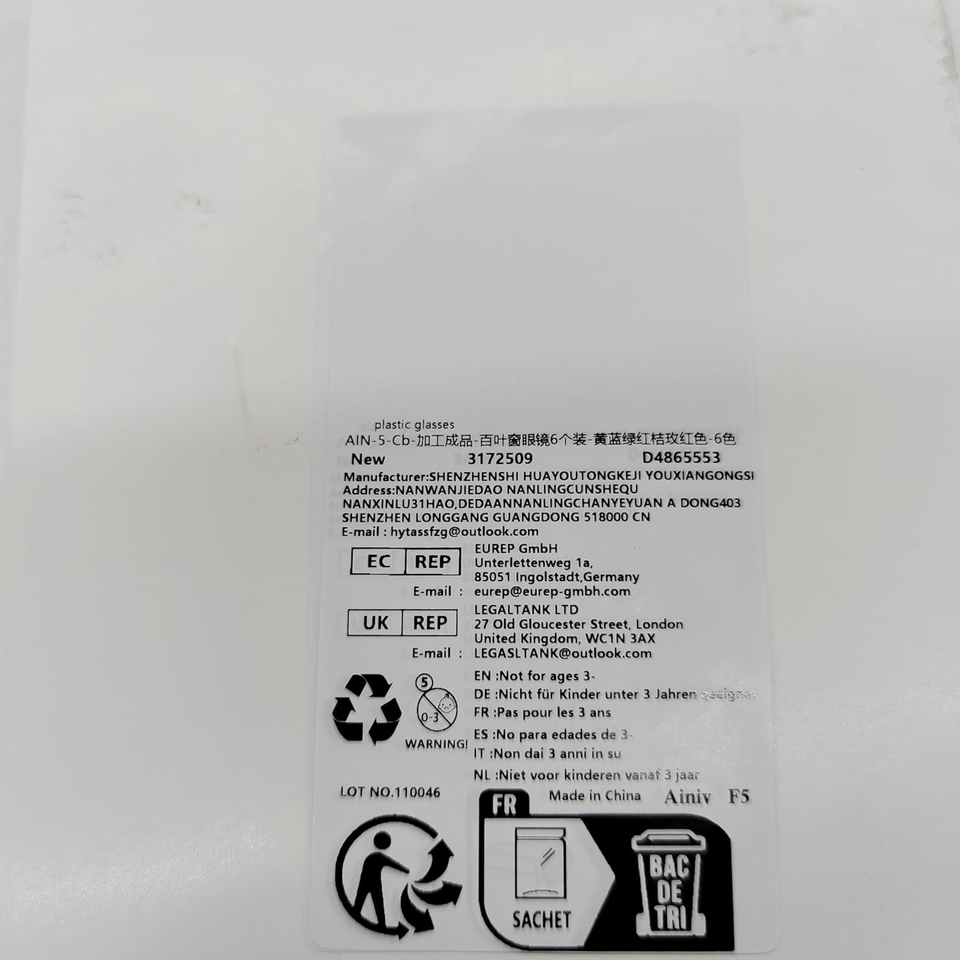 Neon Color Shutter Shadeds Glasses for Kids, Novelty 80S 90S Funny ...