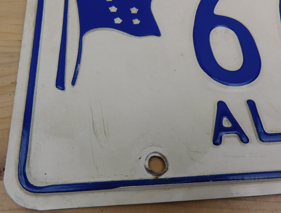 Vintage Original 1962 Alaska License Plate Tag # 67248 W/ 1963 Renewal ...