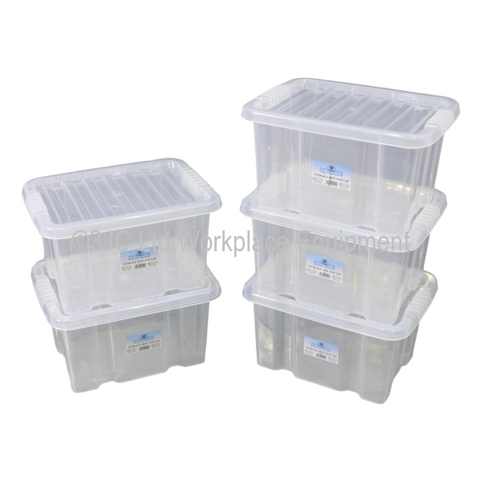 NEW British Made TML Clear Plastic Storage Box Boxes or Clear Lids 13 ...