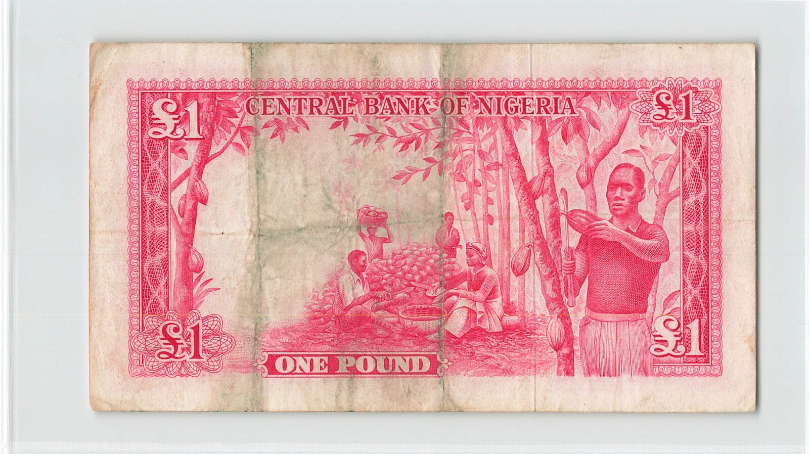 NIGERIA 1 Pound 1958, P-4, T/10 658323, Final Colonial Series. Pretty ...