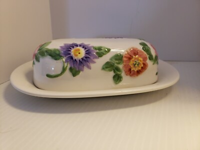 Pfaltzgraff Ceramic Flower Pattern Emma Covered Butter Dish | eBay