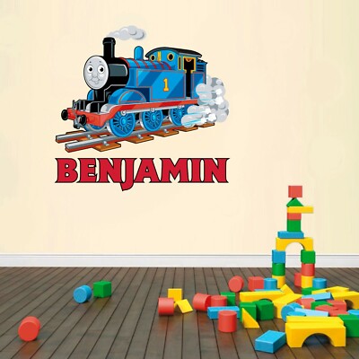 Custom Personalised Thomas The Tank Engine Bedroom Nursery Wall Sticker ...