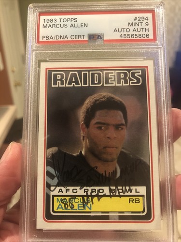 1983 Topps Marcus Allen rc PSA 9 sp Auto With Inscription 85 NFL MVP SB ...