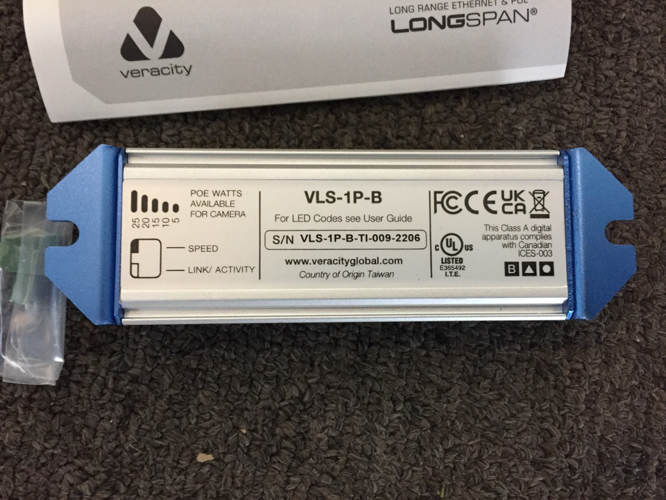 Veracity VLS-1P-B "LONGSPAN Ethernet Range Extender with PoE | eBay