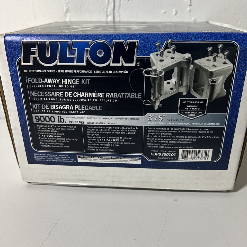 Fulton 3" x 5" Bolt-On Trailer Hinge Kit Fold-Away Coupler 9,000 lb ...