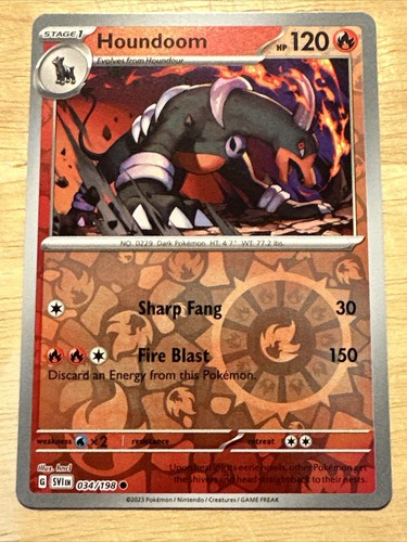 Houndoom - 034/198 - Reverse Holo - Scarlet & Violet SV1 - Mint ...