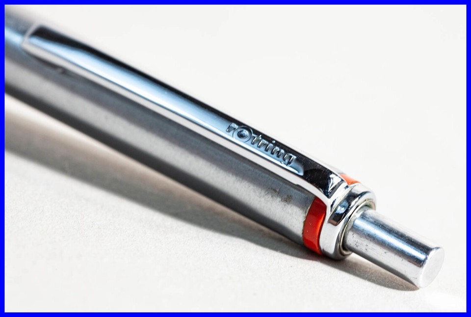 rOtring Ballpoint Pen IN Beautiful Mould Stainless Steel & Red / 1970's ...