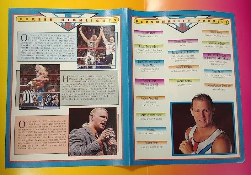 Jeff Jarrett Double J 11" x 14" WWE WWF Wrestling Double Sided Poster ...