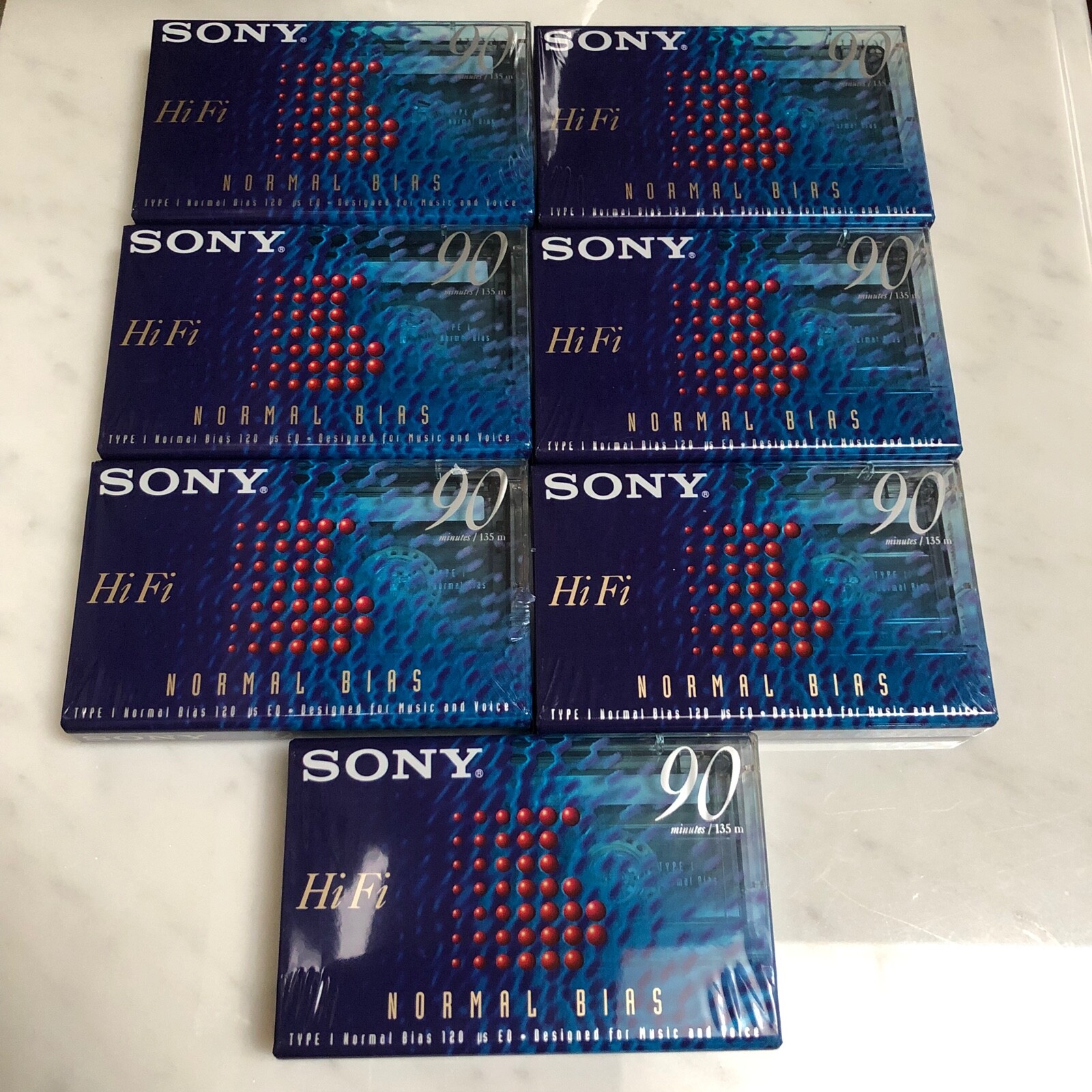 (SEALED) Sony Hi-Fi Type I Normal Bias 90 Minutes Blank Cassette Tapes ...