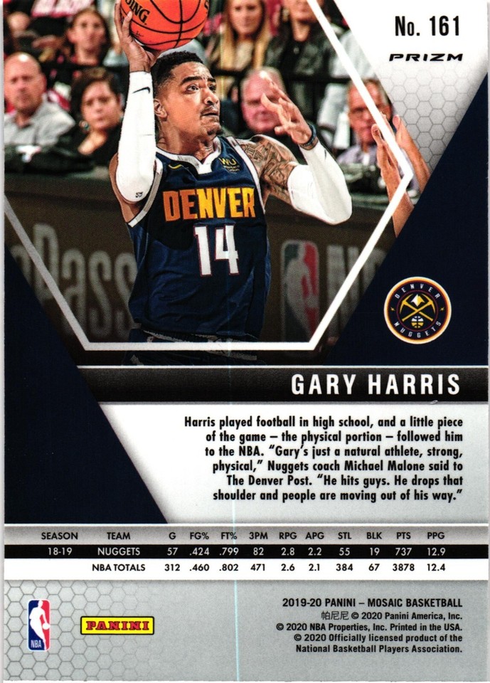2019-20 Panini Mosaic BLUE REACTIVE PRIZM Parallel Card - Gary Harris #161 | eBay