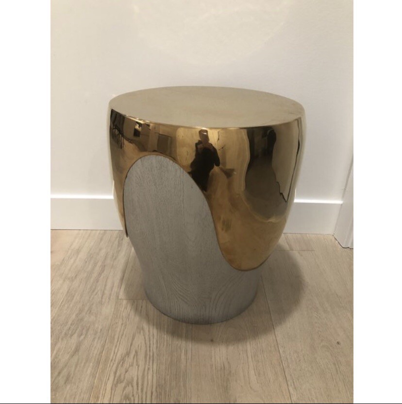 KELLY HOPPEN Bessie Rose Gold Oak Side Table | eBay